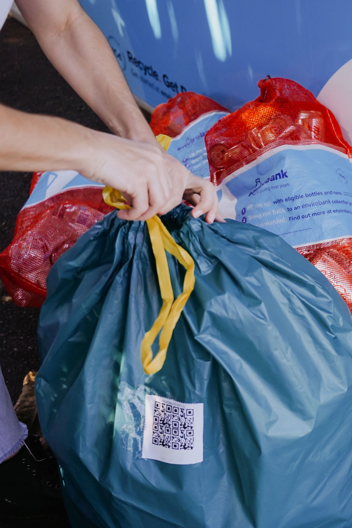 25-pack Drop'n'Go bag label stickers | Envirobank Recycling Australia